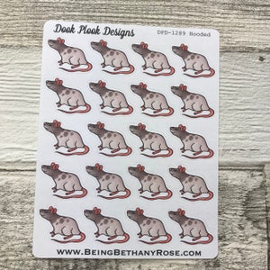 Realistic Rat (white, Black, Hooded) Stickers for Various Planners ...