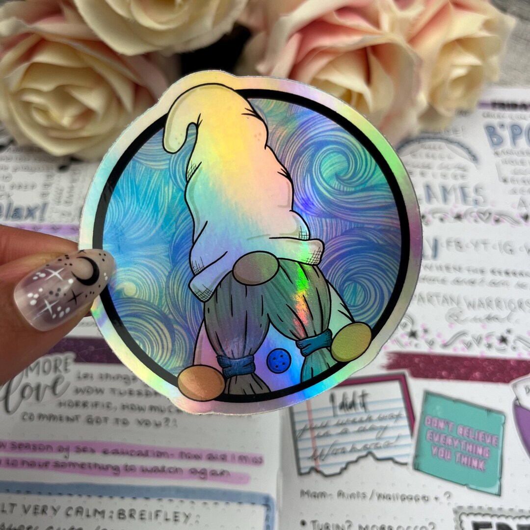 Gonk Holographic Vinyl Sticker- Gnome - Cute Character - Journal ...