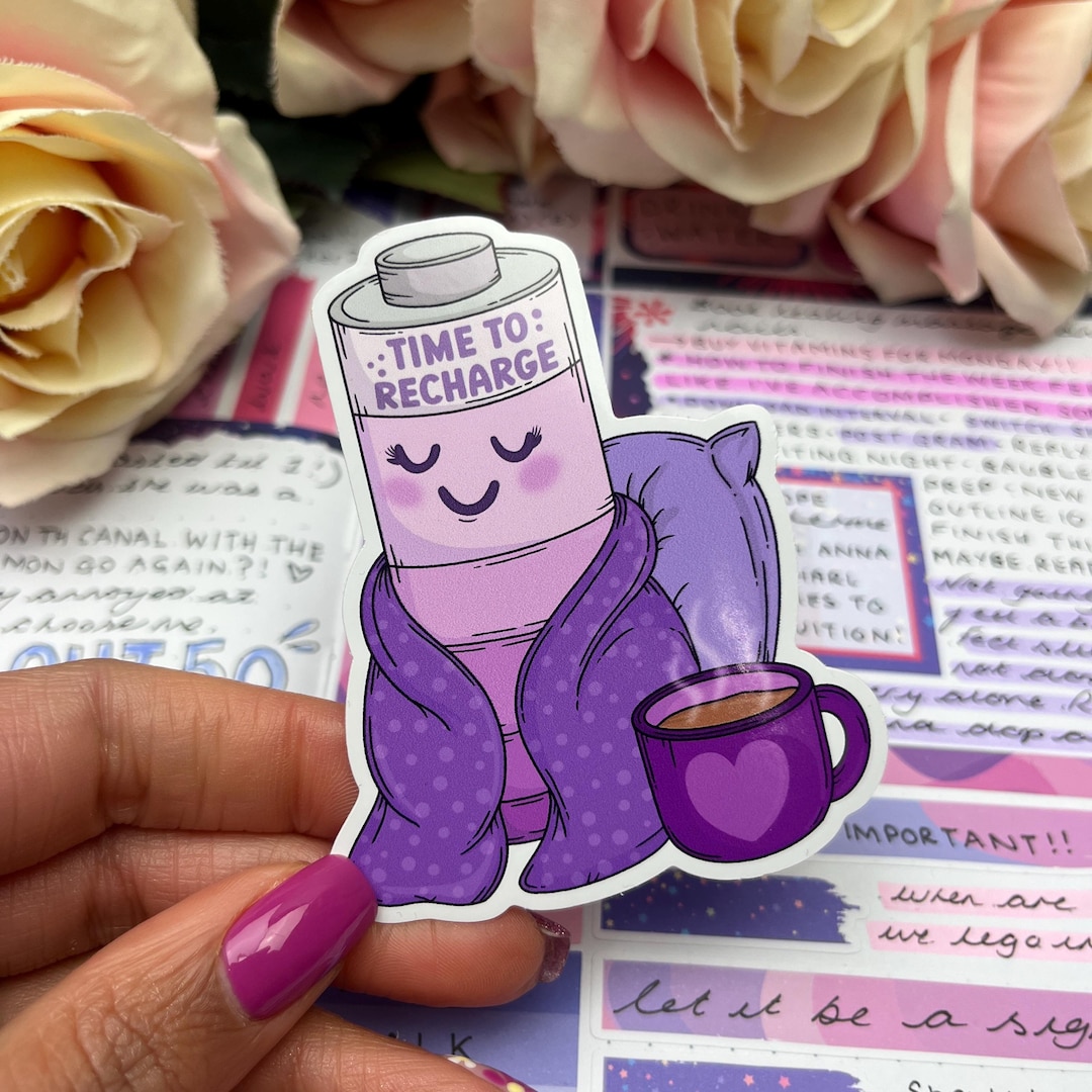 Time to Recharge - Vinyl Sticker (0159) - Etsy