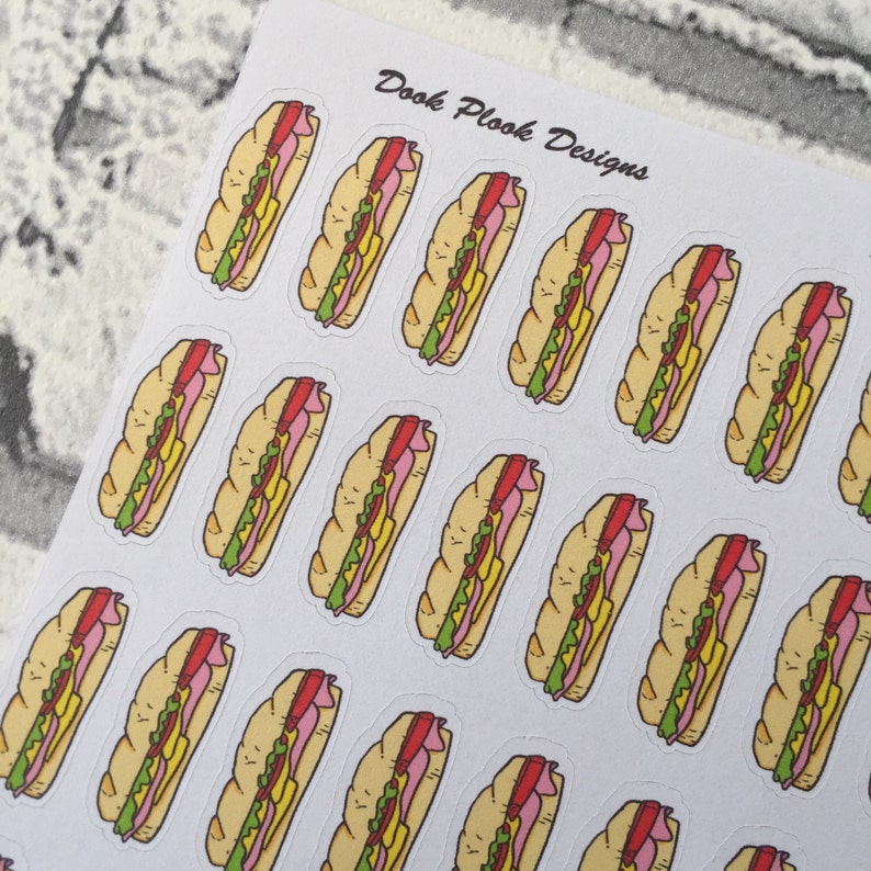 Subway sandwich stickers for various planners Happy Planner | Etsy