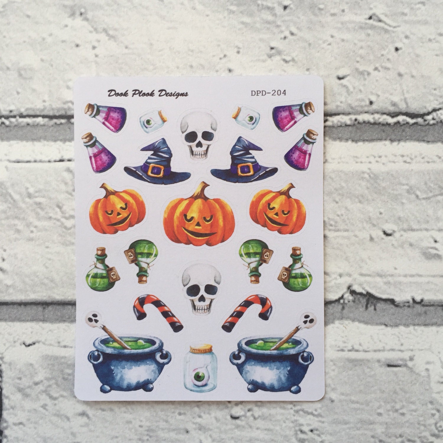 Water Colour Halloween Sticker Set for Erin Condren, Plum Paper ...
