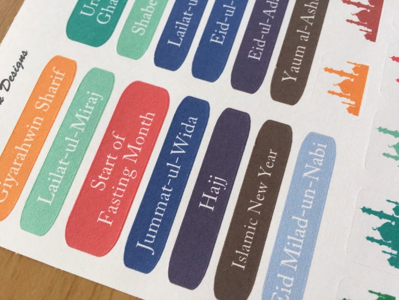 Islamic Calendar Date Stickers for Various Planners - Etsy