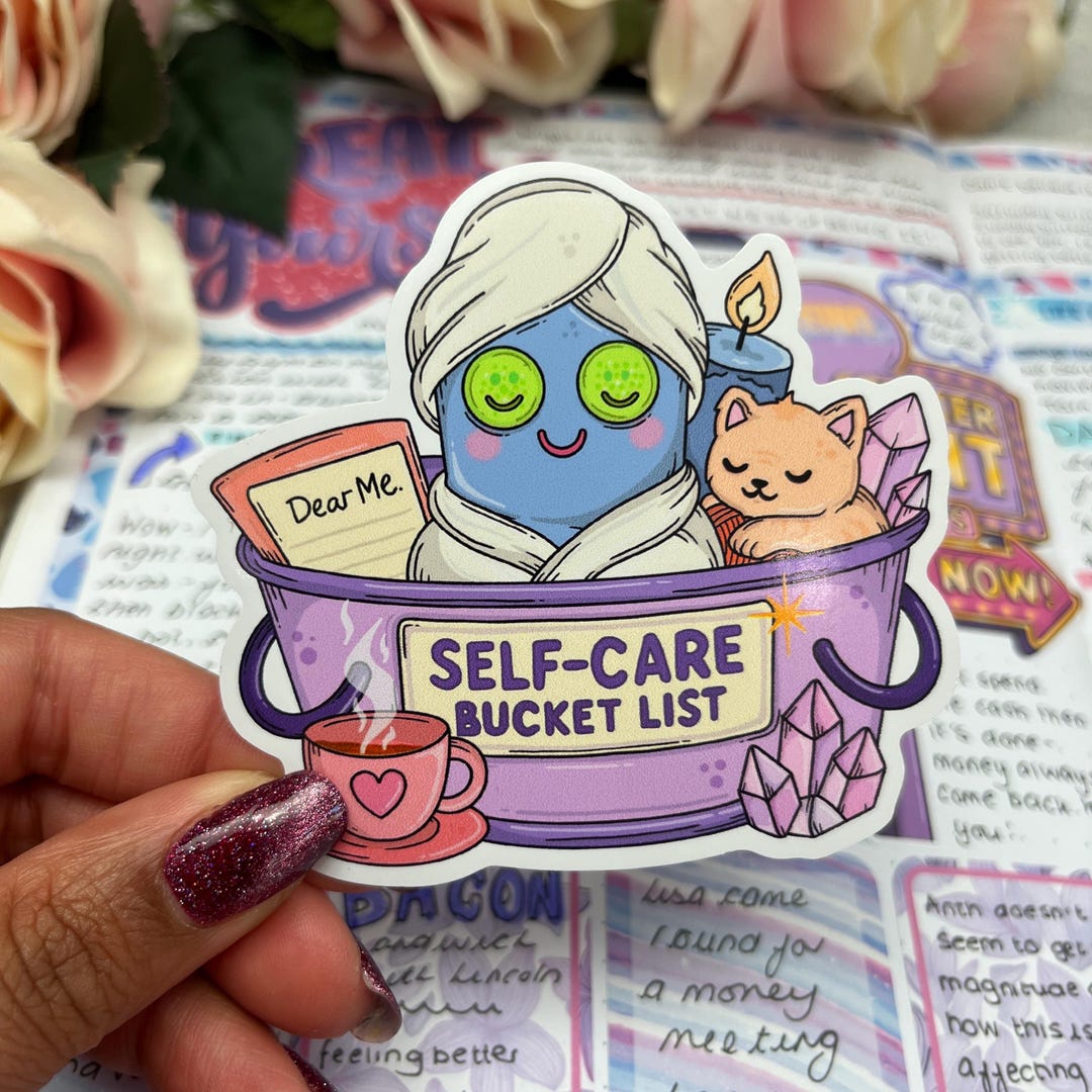 The Self Care Bucket List Sticker - Bucket List - Vinyl Sticker ...