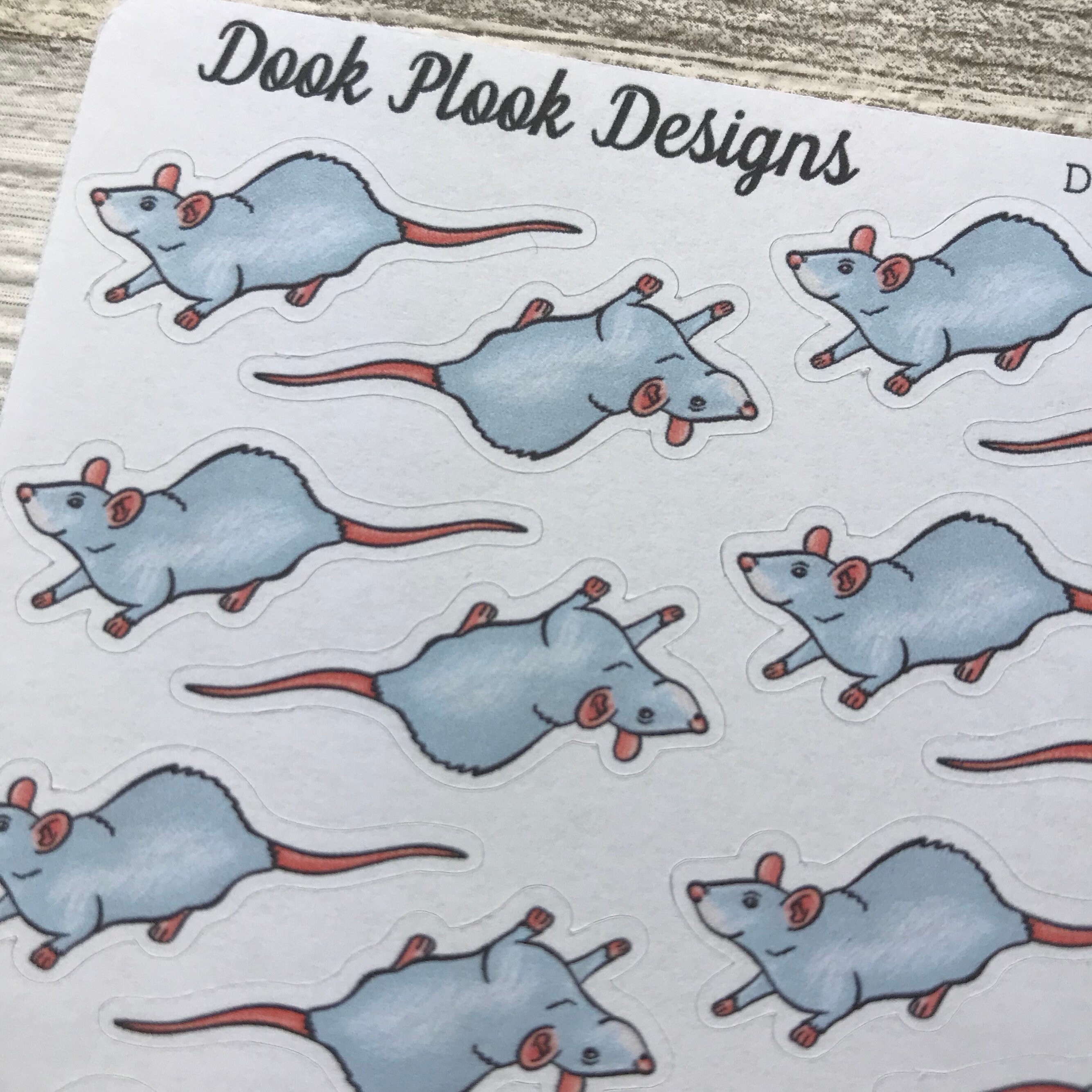 Realistic Rat white Black Hooded Stickers for Various | Etsy