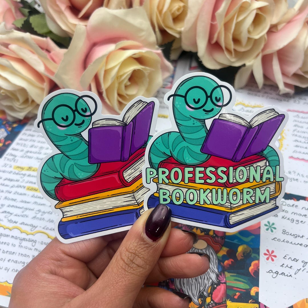 Professional Bookworm - Vinyl Sticker - Kindle Sticker - (0151) - Etsy
