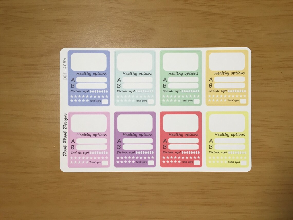 Slimming World Daily Checklist Stickers With Large Box for - Etsy UK