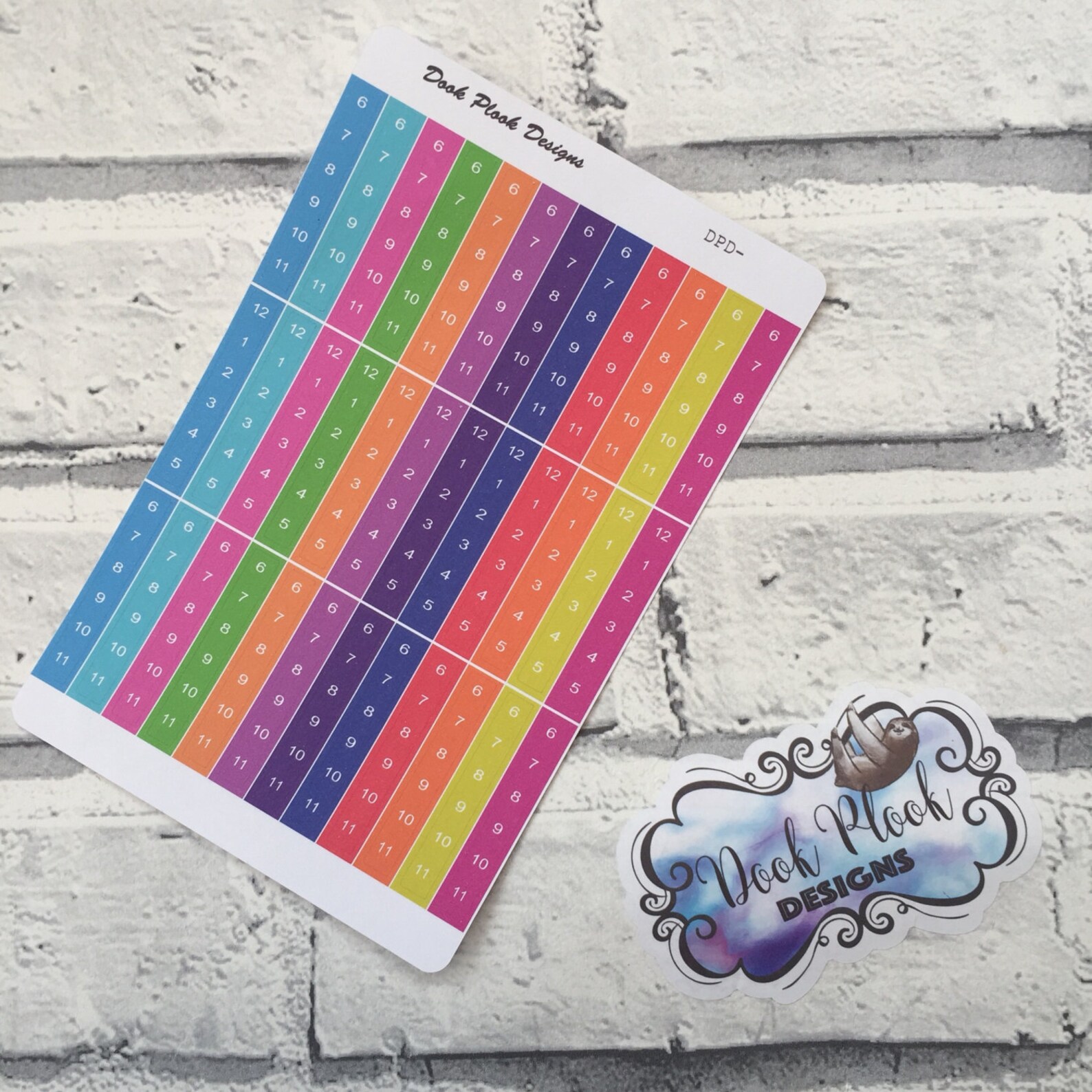 Skinny Hourly Timeline Stickers for EC Vertical DPD852 - Etsy UK