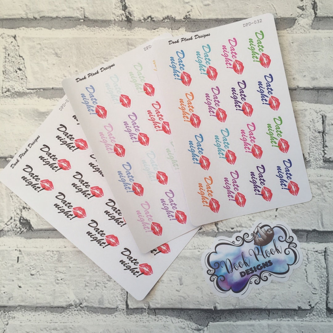 Date Night Stickers for Various Planners, Hobonichi, Travellers ...