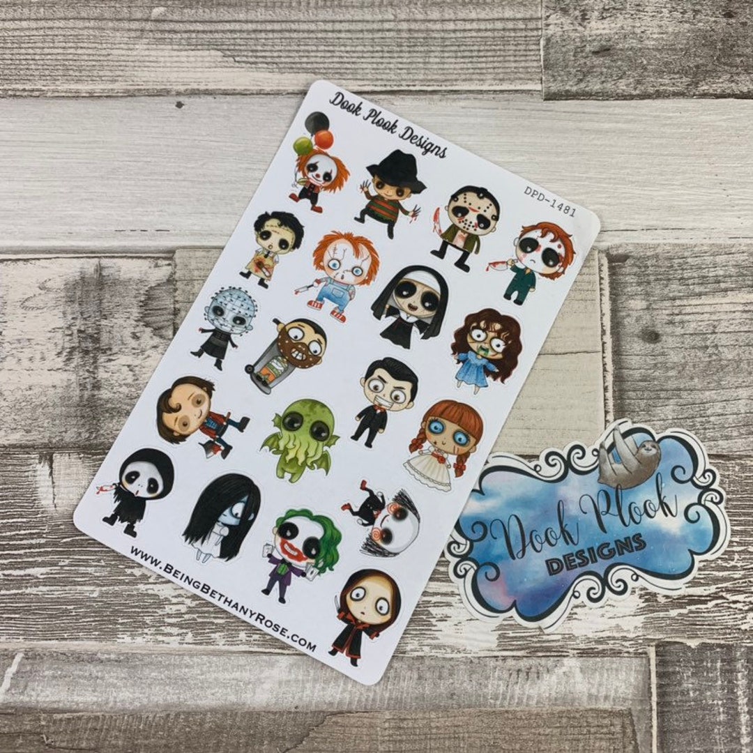 Halloween / Horror Character Sticker Set for Happy Planner, Bullet ...