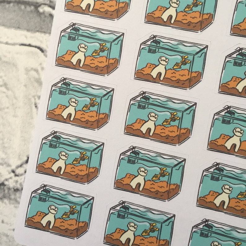 Fish Tank Stickers for Various Planners, Happy Planner, Bullet Journal ...