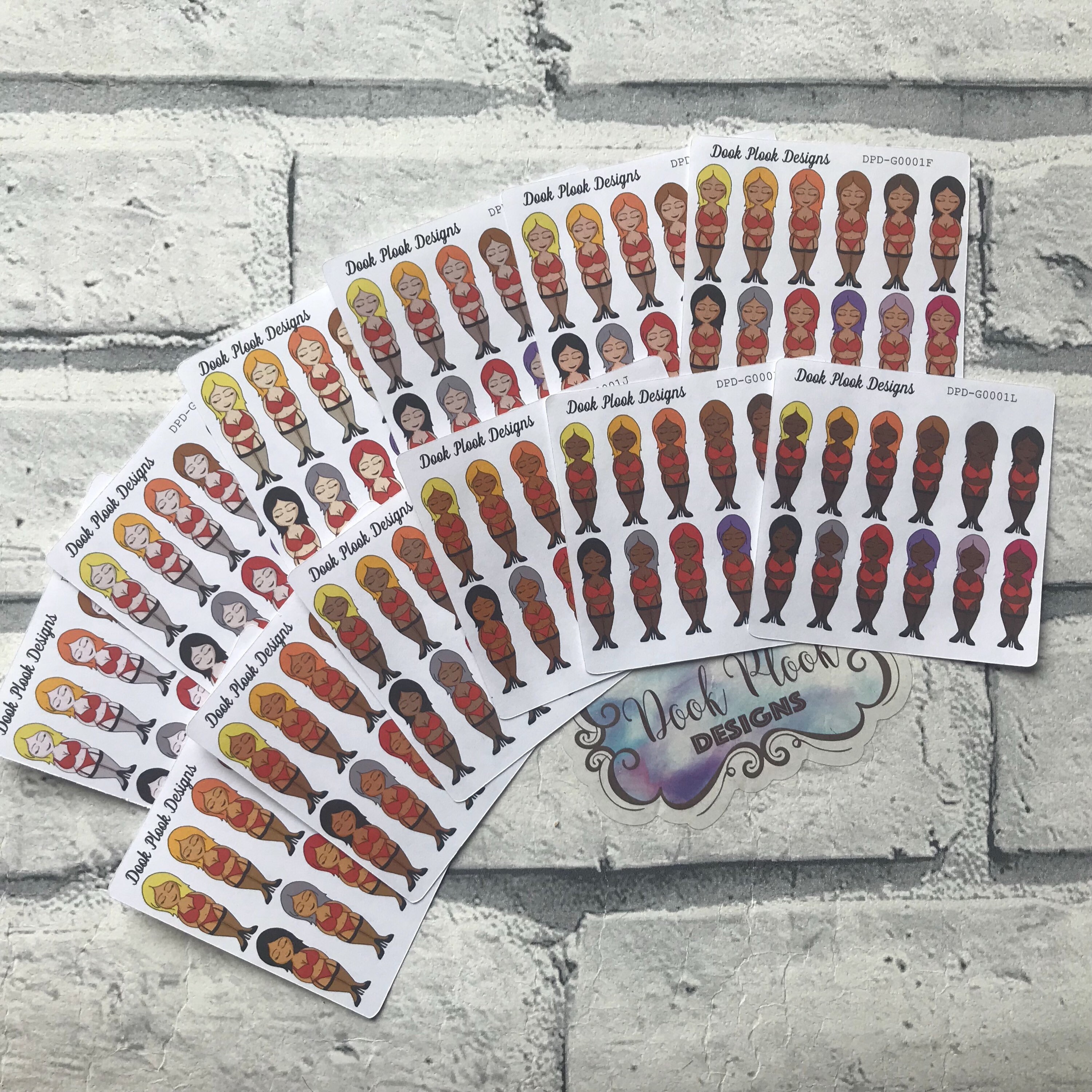Sexy Woman Stickers 12 Skin Tones 12 Hair Colours You - Etsy