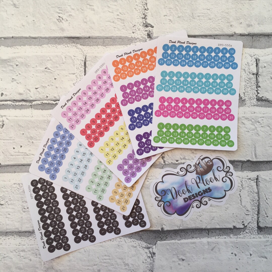 Quarter Inch Date Dot Stickers for Various Planners, Hobonichi, Passion ...