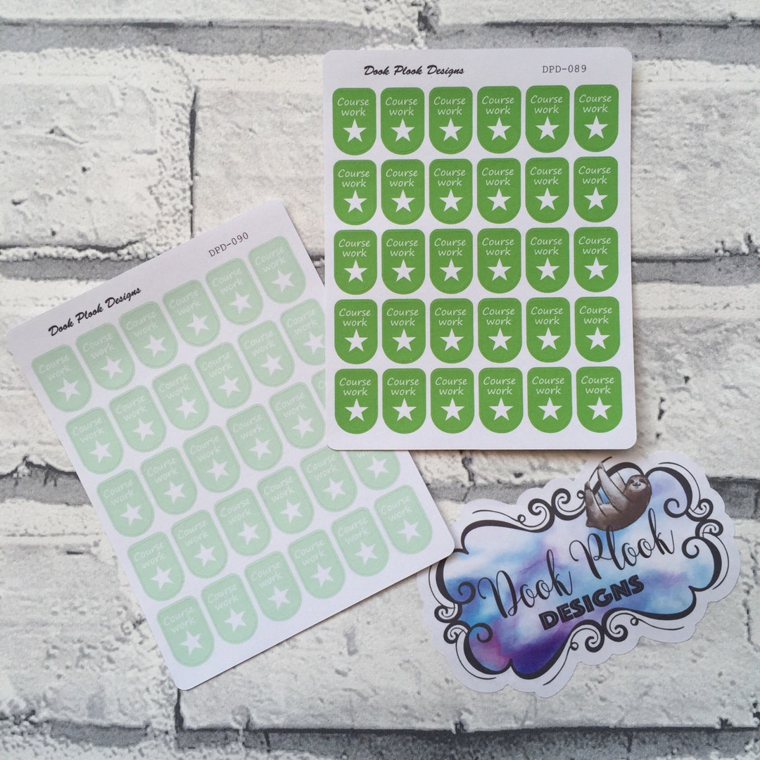 Coursework Stickers for Various Planners, Kikki K, Travellers Notebook ...