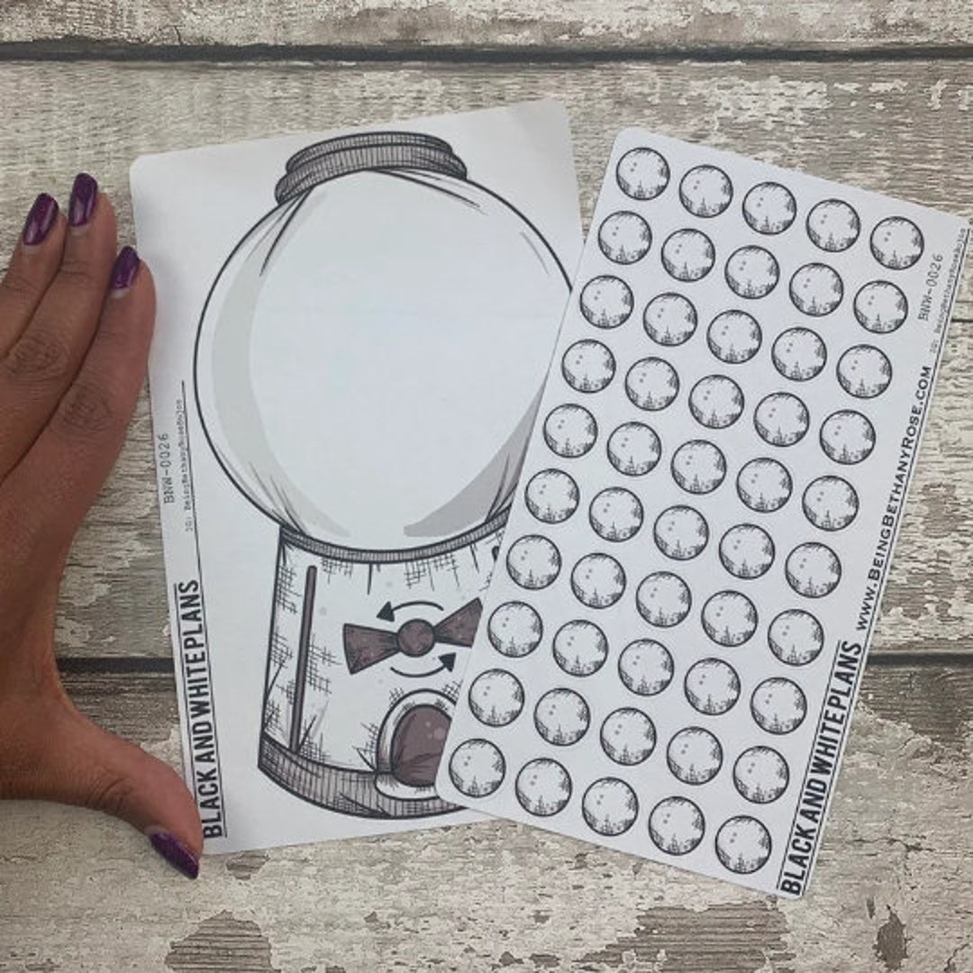 Gumball Machine Tracker -bullet Journal Style Planner Stickers (BNW026 ...