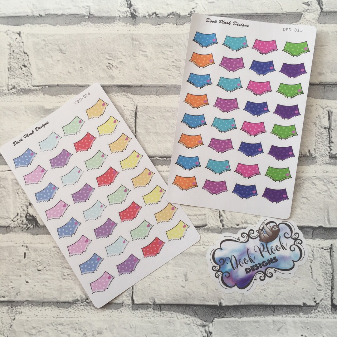 Period Tracker Knicker Stickers for Erin Condren, Plum Paper, Filofax ...