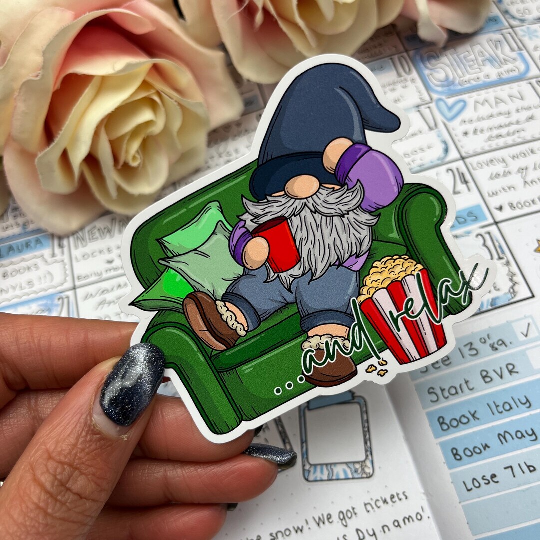 And Relax, Movie Night, Gonk Gnome, Film Tracker - Vinyl Sticker ...