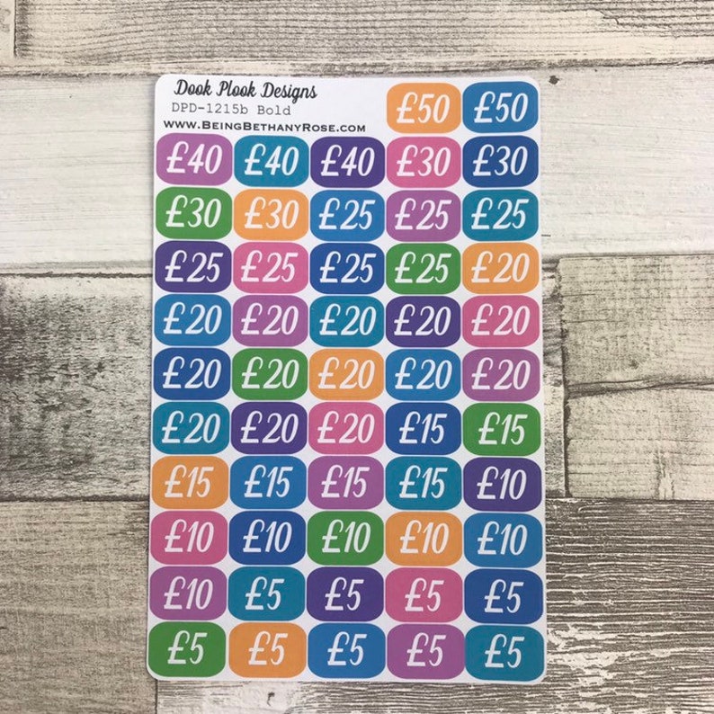 52 Week a Grand 1000 Pound Money Challenge Stickers for | Etsy UK