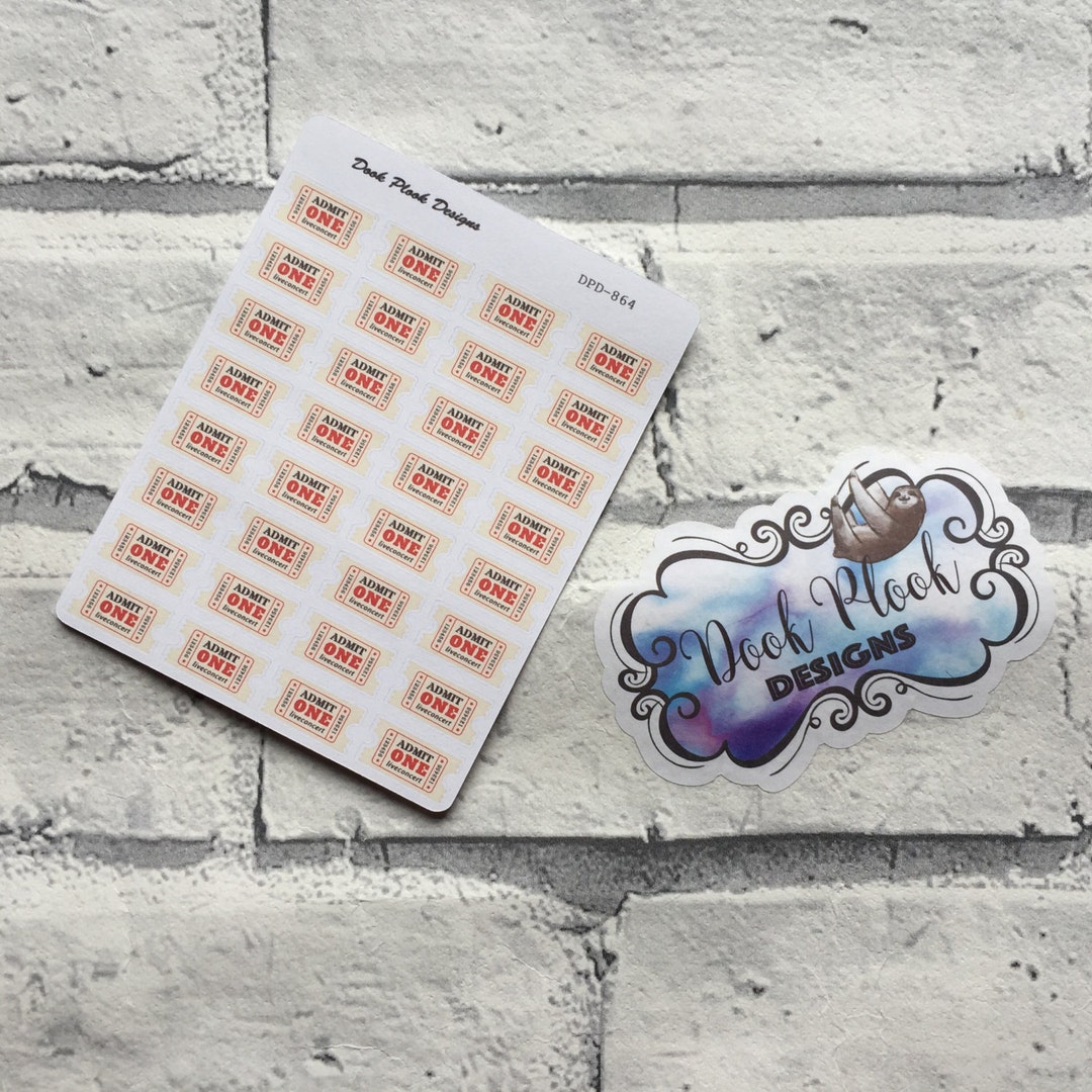 Ticket Stickers for Various Planners, Happy Planner, Passion Planner ...