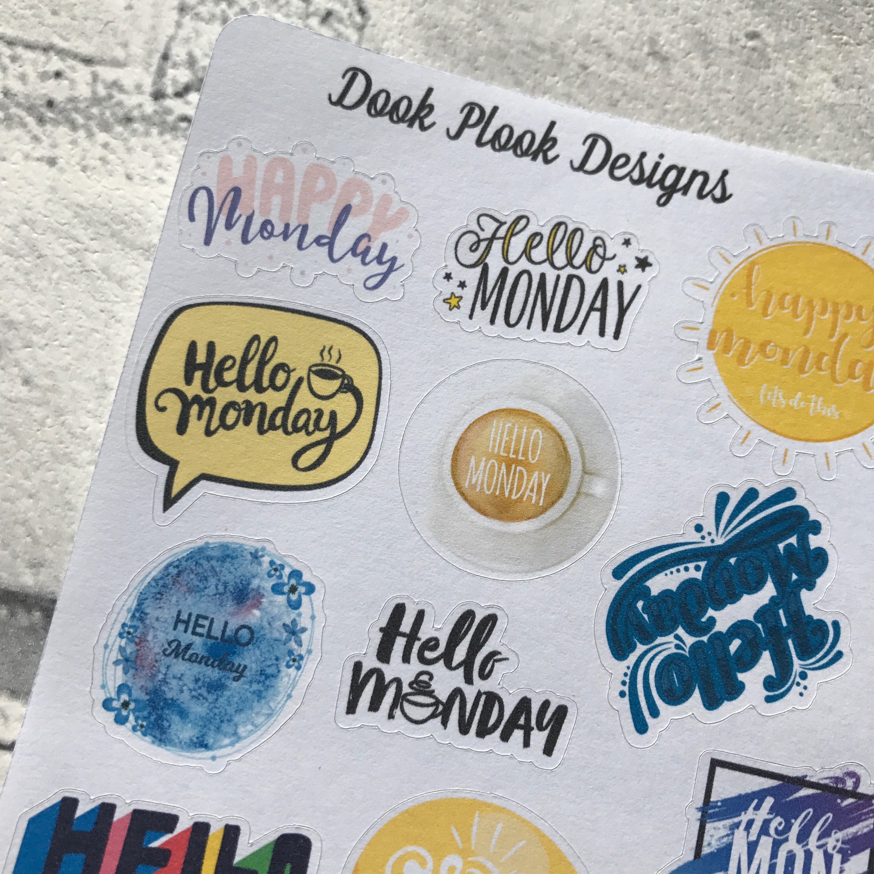 Happy Monday Stickers for Erin Condren, Plum Paper, Filofax, Kikki K ...