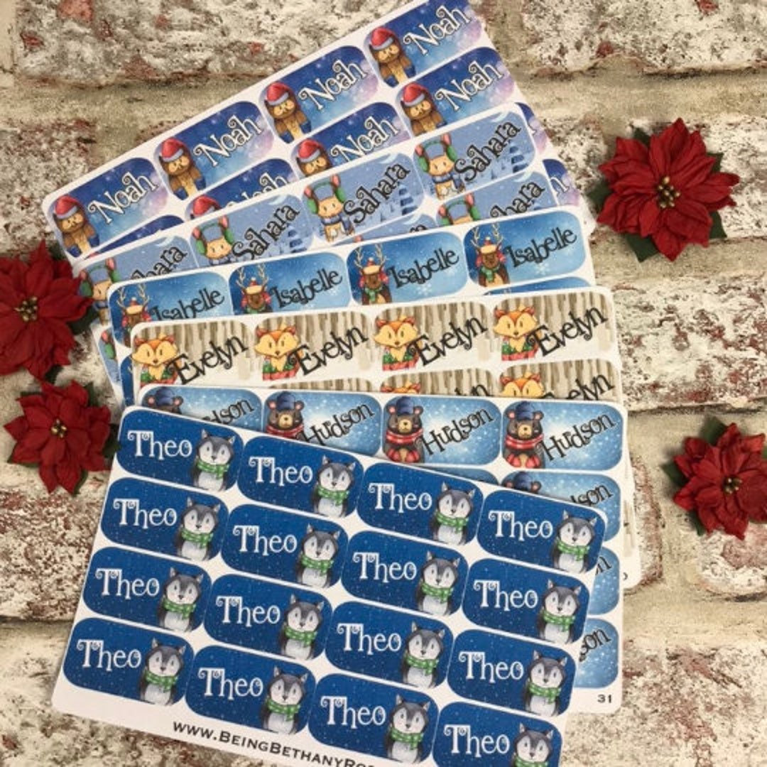 Personalised Kids Christmas Present Label / Stickers (animals) - Etsy UK