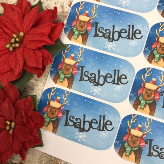 Personalised Kids Christmas Present Label / Stickers animals - Etsy UK