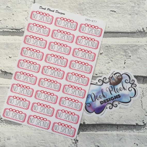 No Spend Billboard Stickers for Various Planners Filofax | Etsy