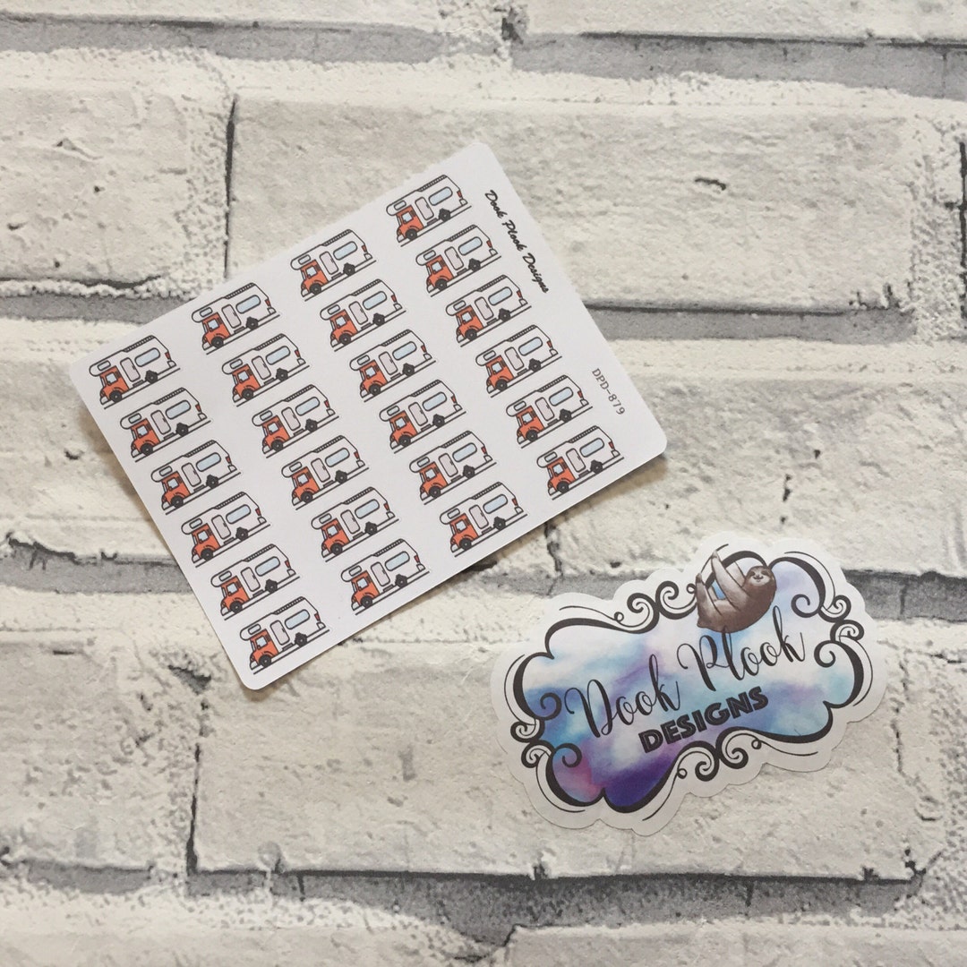 Caravan / RV Stickers for Various Planners, Filofax, Bullet Journal Etc ...