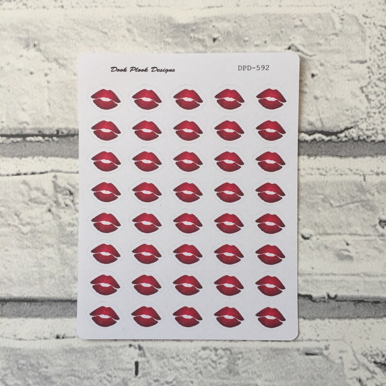 Kissy Lips Stickers for Erin Condren, Plum Paper, Filofax, Kikki K ...