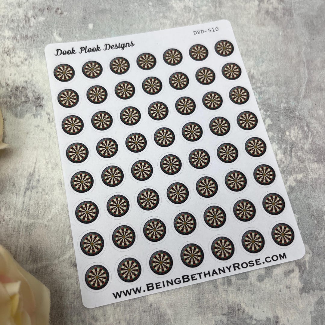 Tiny Dart Board Stickers Stickers (dinkies) for Planners, Various ...