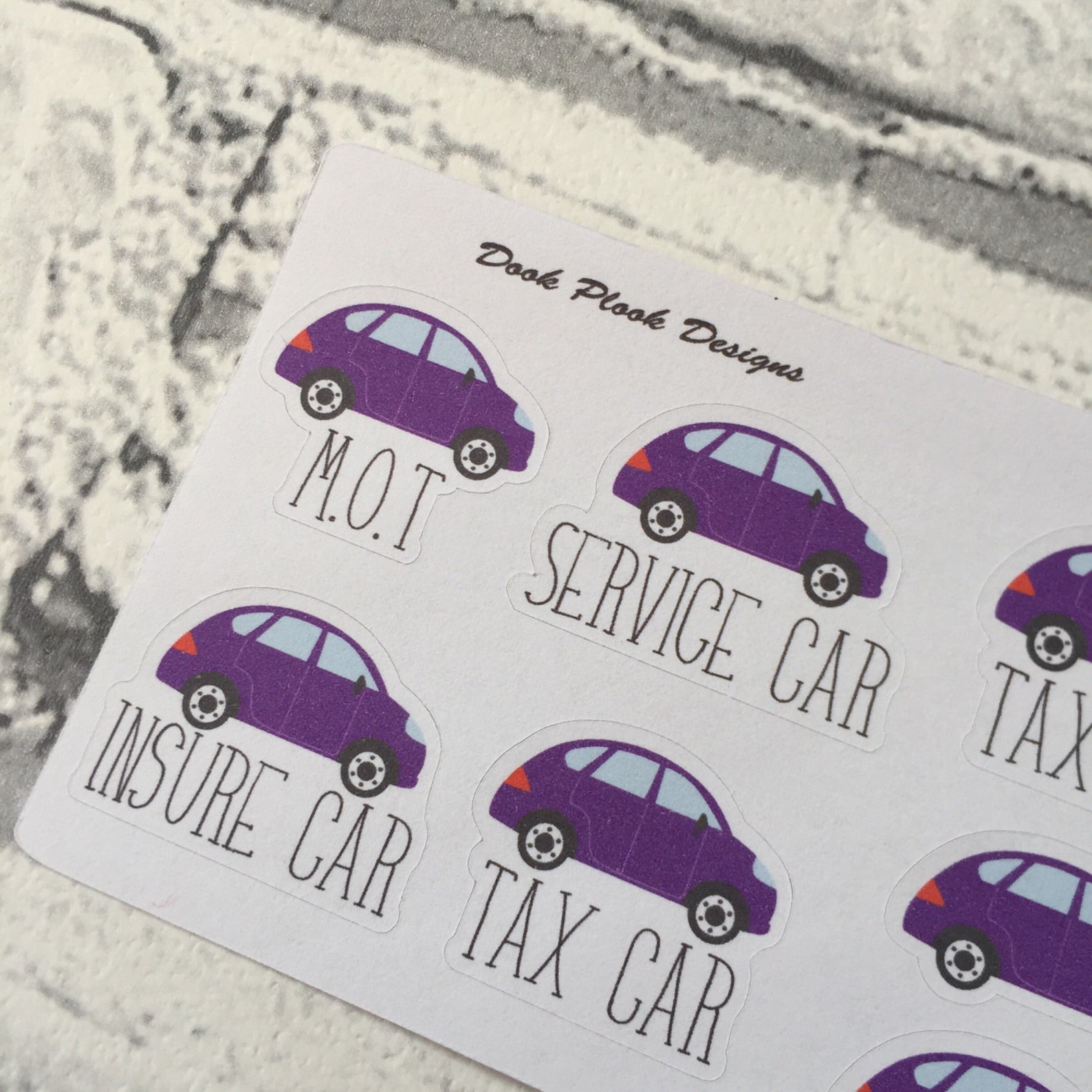 Car Service/mot/insurance Stickers for Various Planners, Kikki K ...