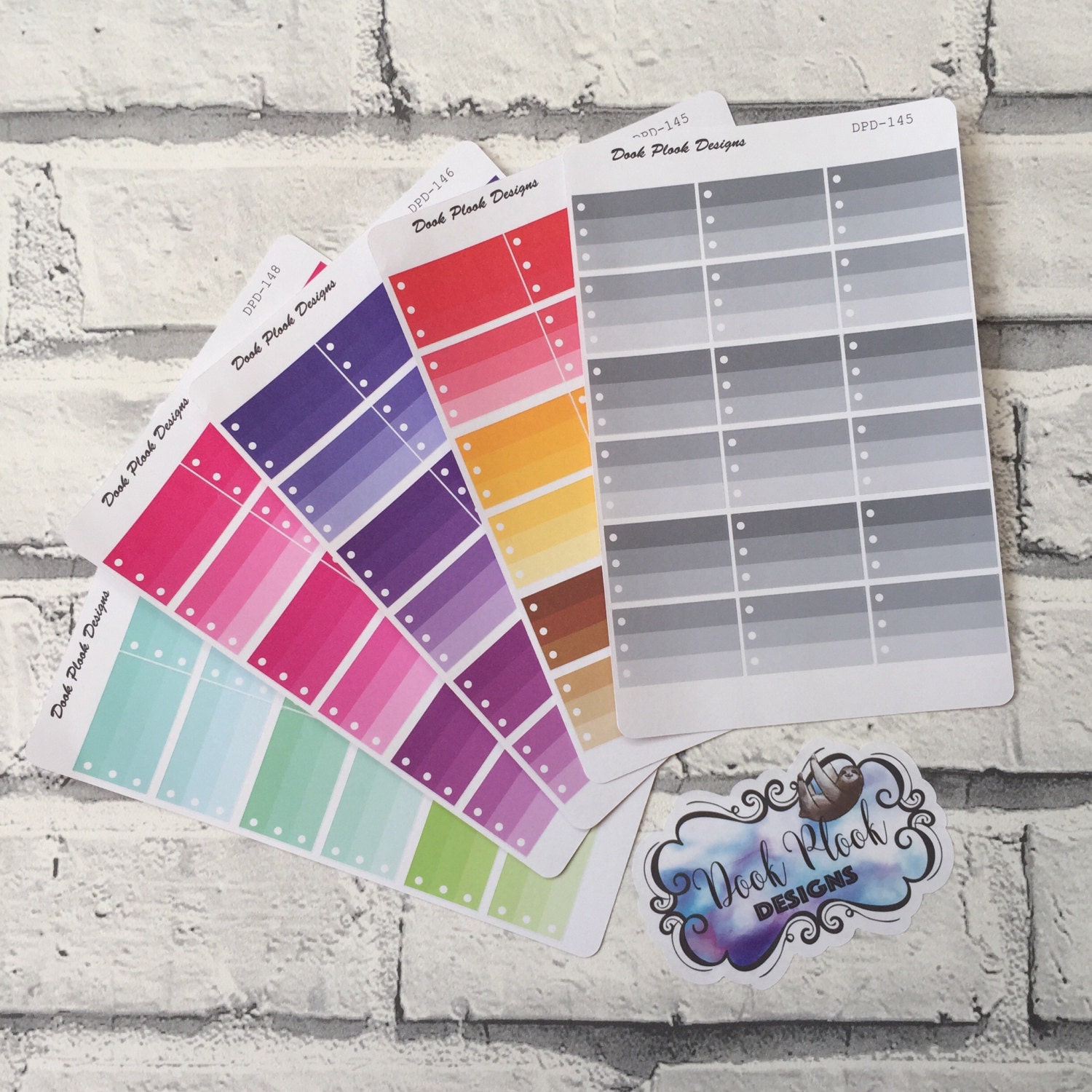 Ombre List Box Stickers for Various Planners Hobonichi - Etsy UK