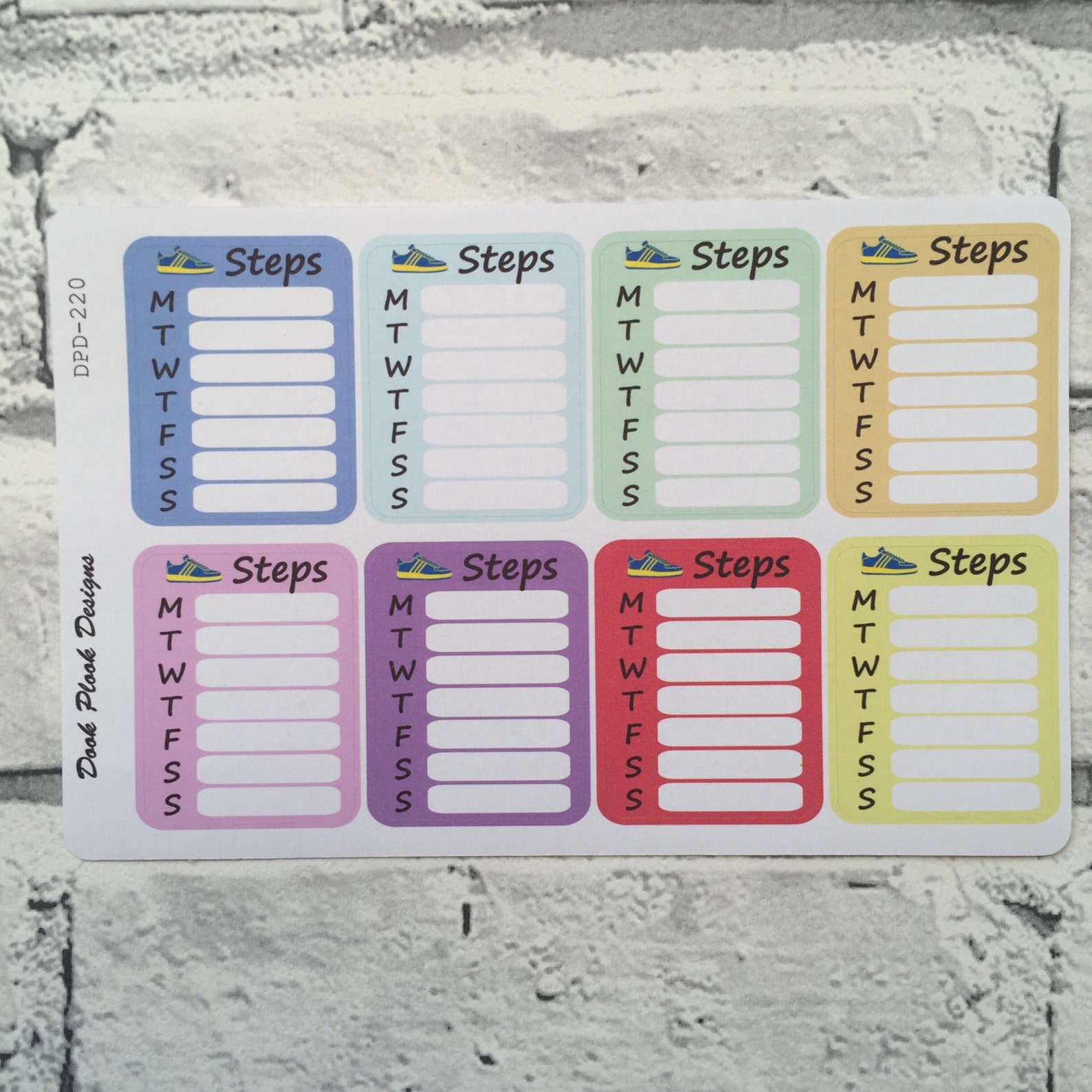 Weekly Step Counting Stickers for Erin Condren Plum Paper - Etsy UK