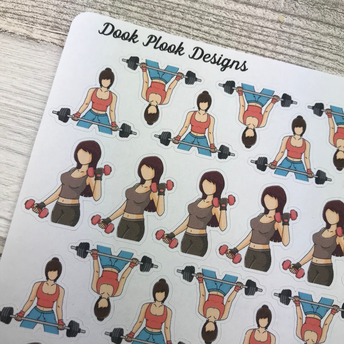 Weight Lifting Stickers for Various Planners, Happy Planner, Passion ...