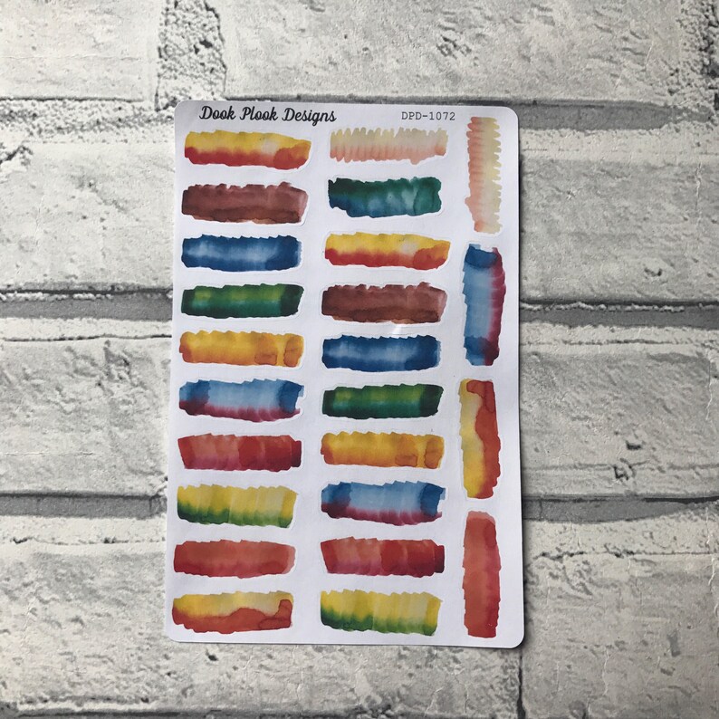 Water Colour Paint Brush Stroke Header Stickers for Various - Etsy UK