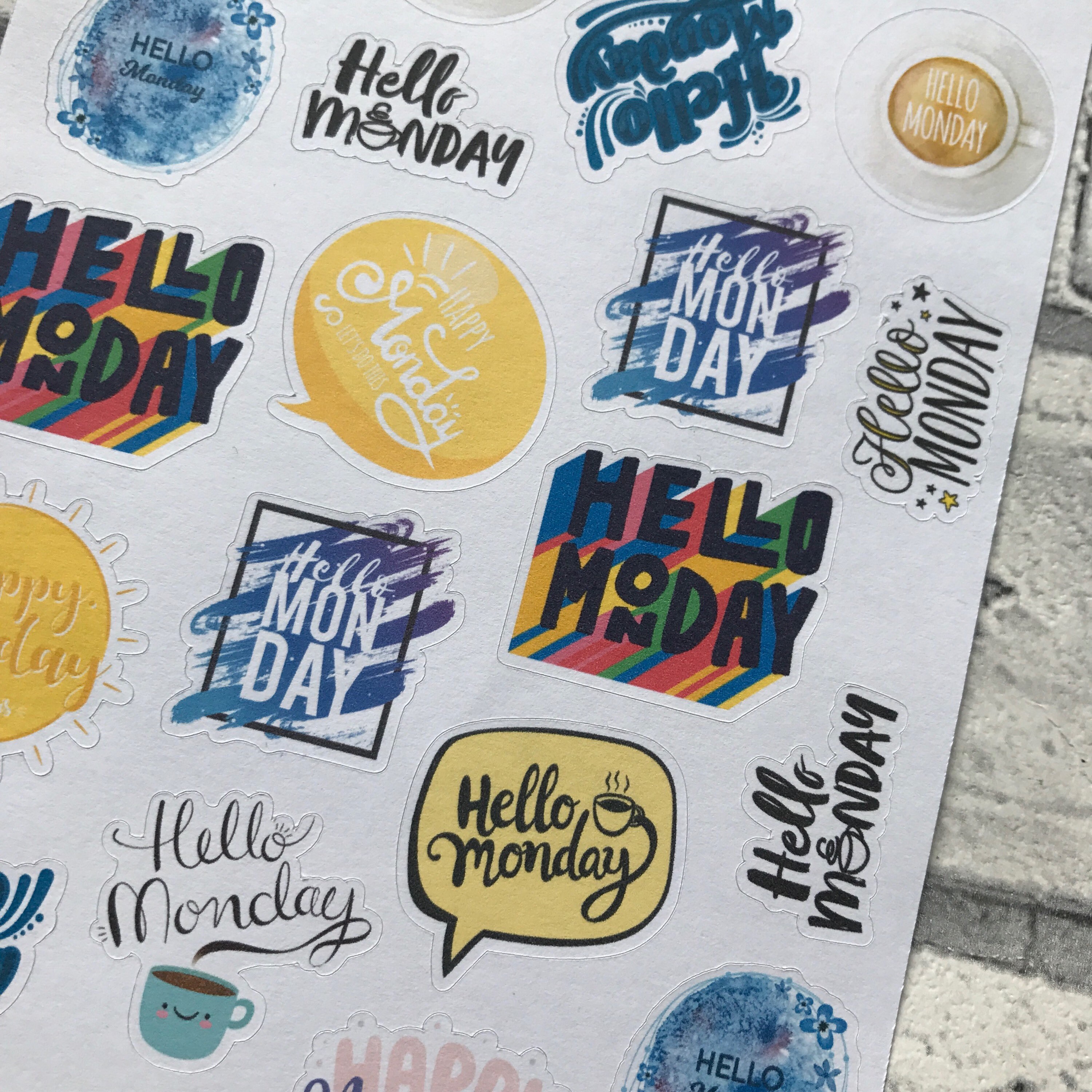 Happy Monday Stickers for Erin Condren Plum Paper Filofax - Etsy