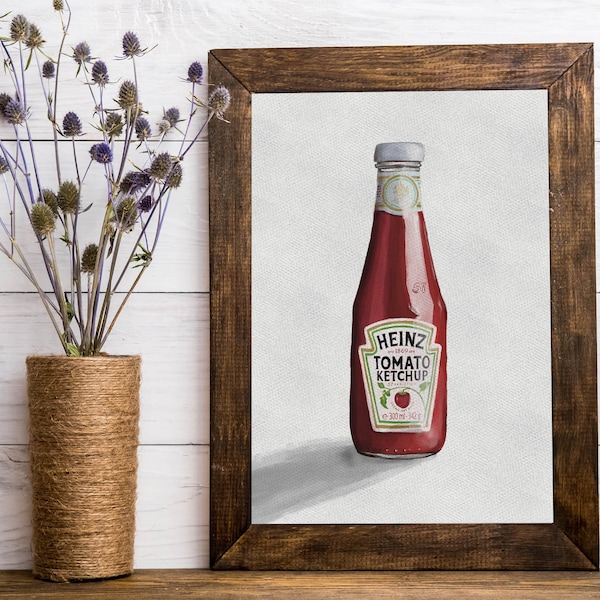 Scared Ketchup Art Etsy