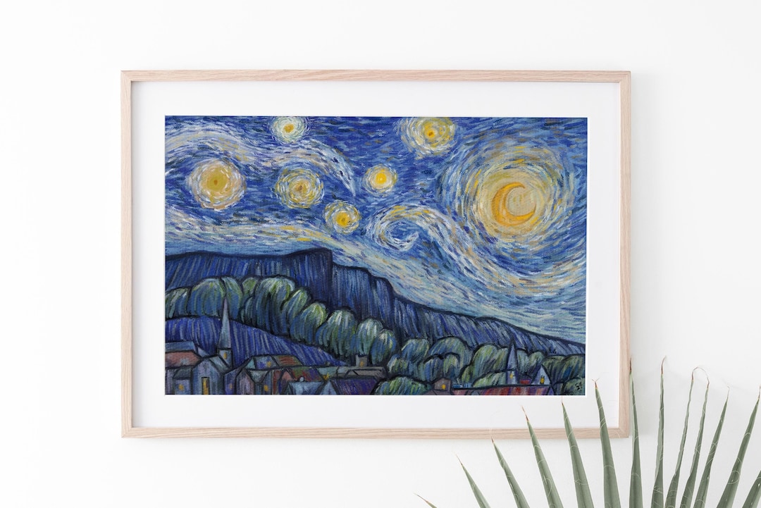 Starry Night Over North Belfast Northern Ireland Digital Painting ...