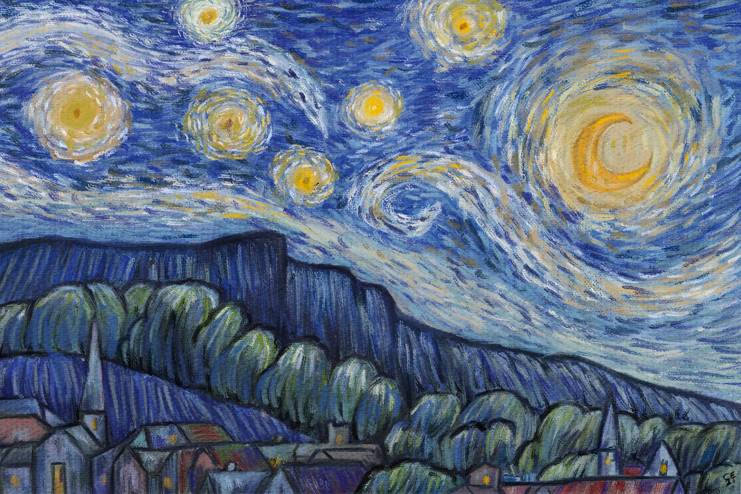 Starry Night Over North Belfast Northern Ireland Digital Painting ...