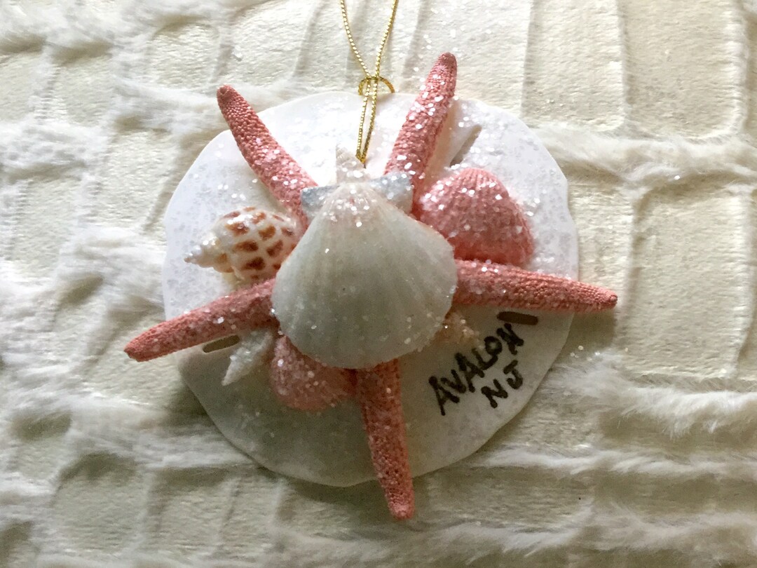 Avalon, New Jersey Seashell Christmas Ornament. Opalescent Shimmer ...