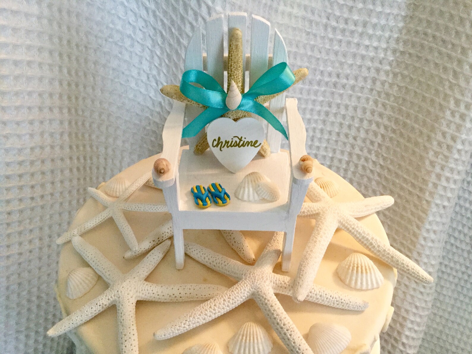 Beach Theme Cake Topper, Starfish Cake Topper, Beach Chair Cake Topper ...