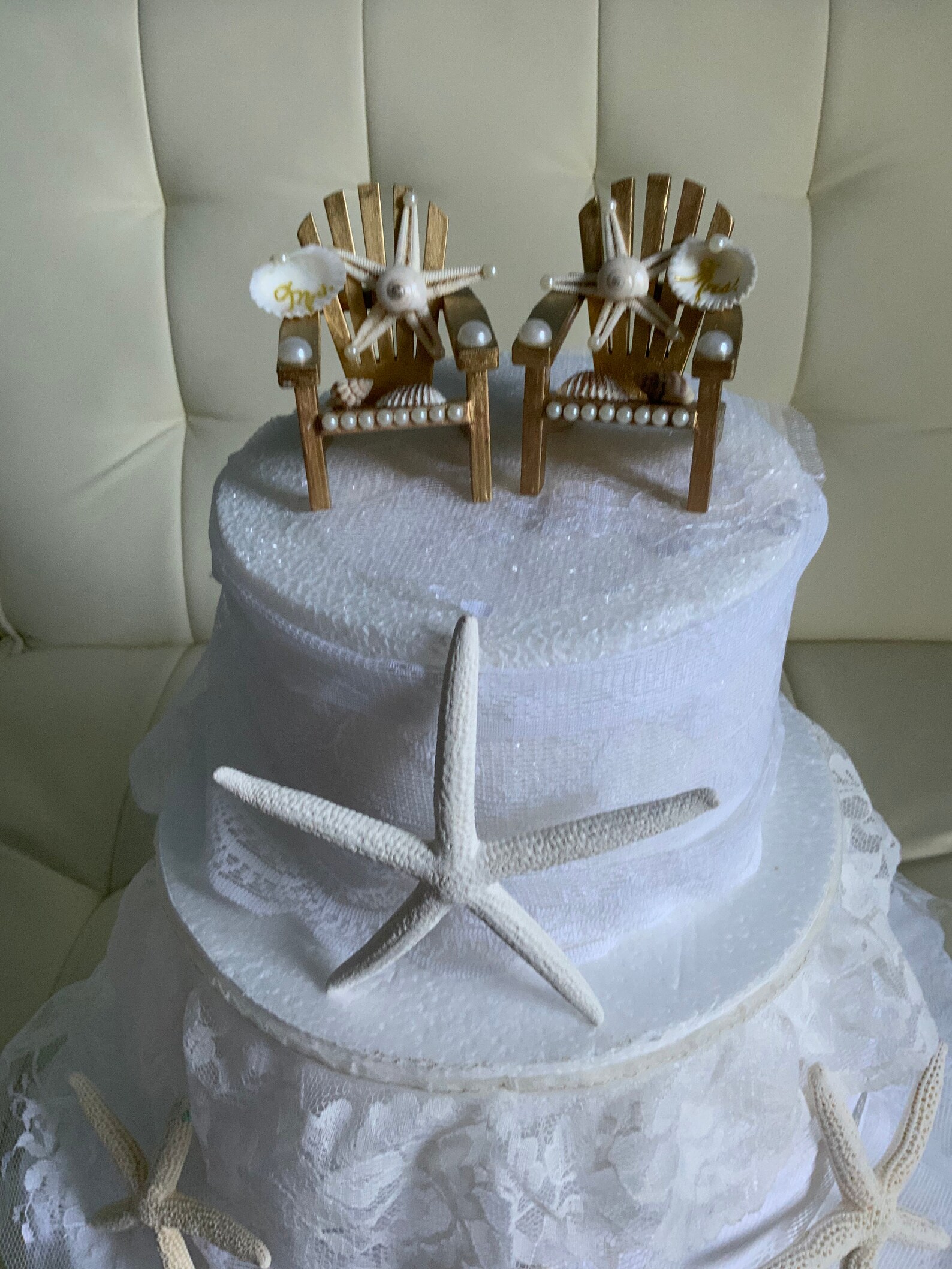 Beachwedding Gold Cake Toppers Starfish Cake Topper Beach - Etsy