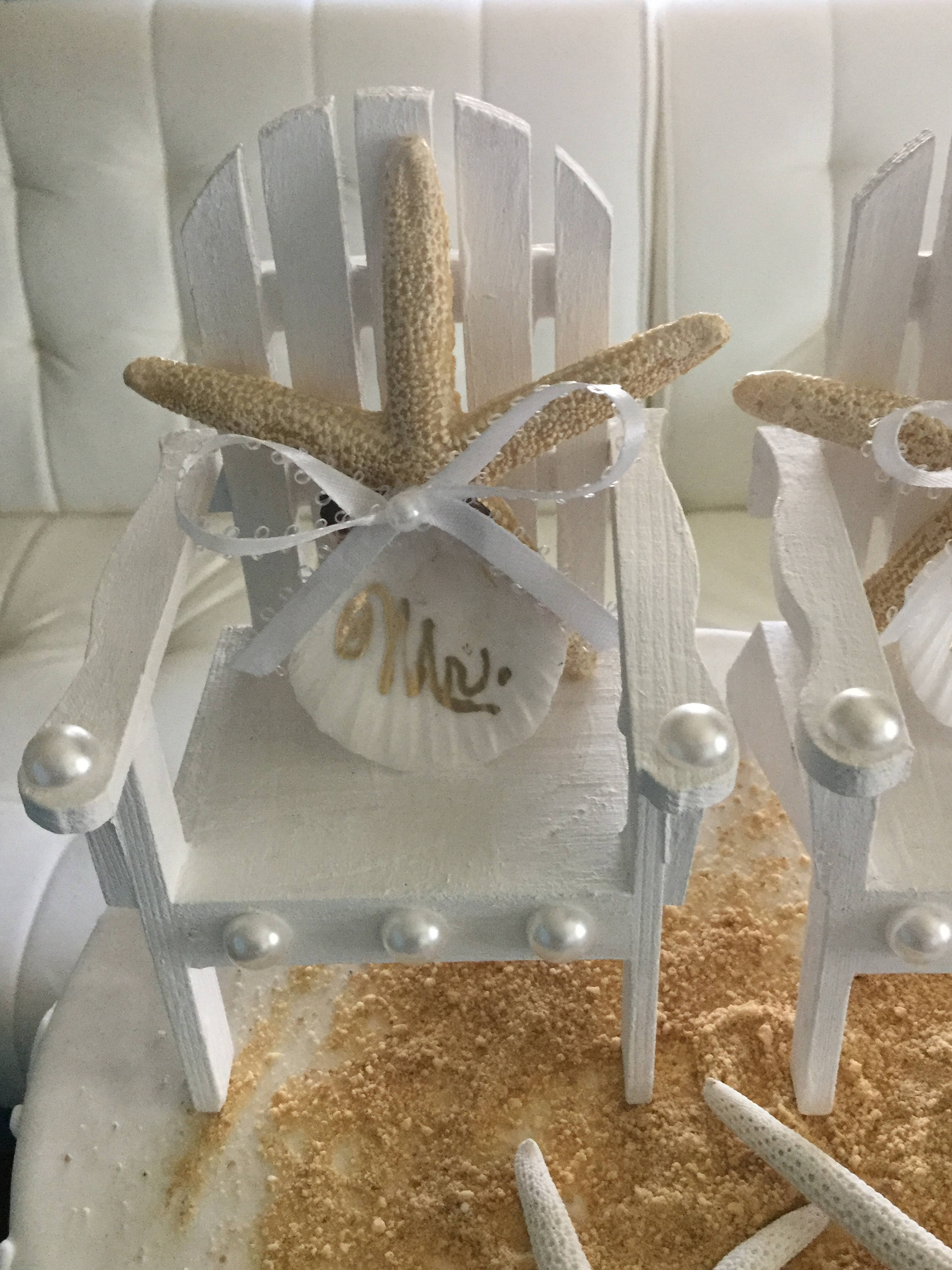 Beach Wedding Cake Toppers Starfish Cake Topper Beach Chair - Etsy