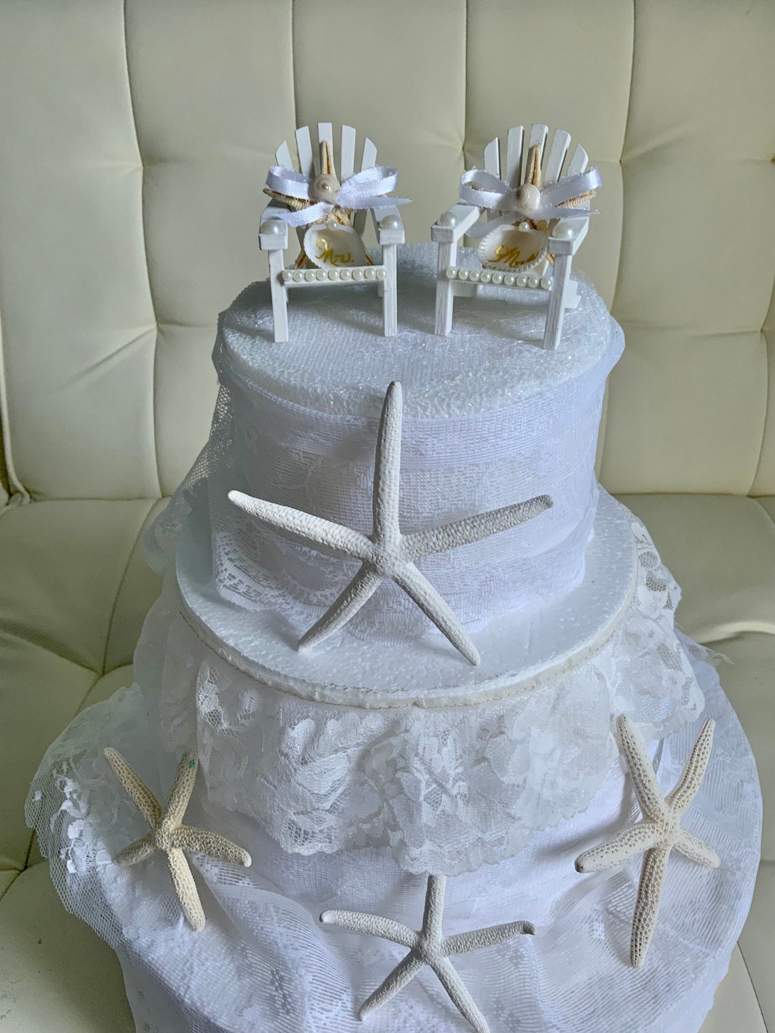 Beach Wedding Cake Toppers Starfish Cake Topper Beach Chair | Etsy