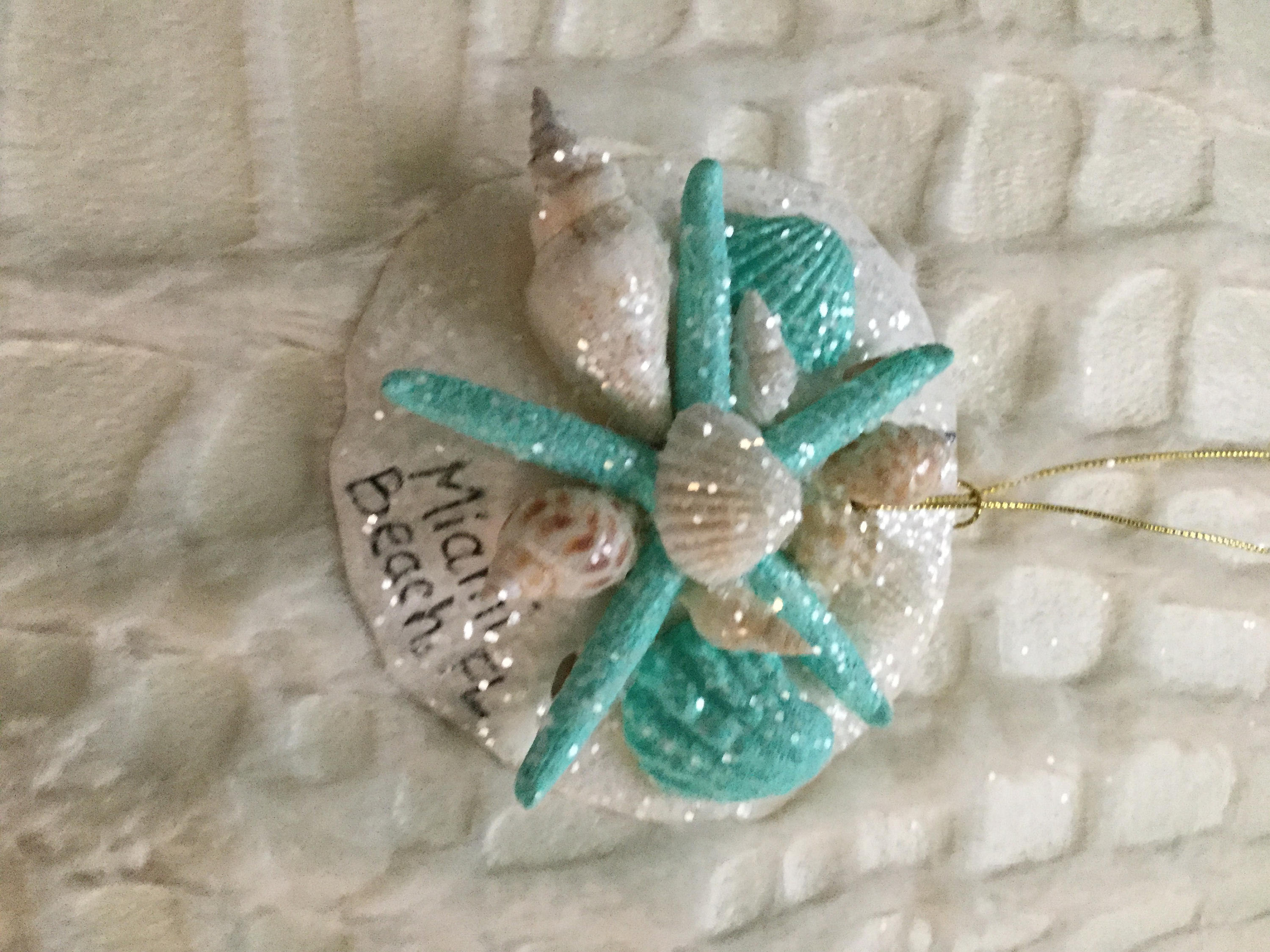 Miami Beach Florida Seashell Cristmas Ornament, Miami Sand Dollar ...