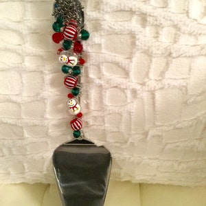 Christmas Holiday Embellished Jeweled Cake Pie Server. Stainless Steel ...