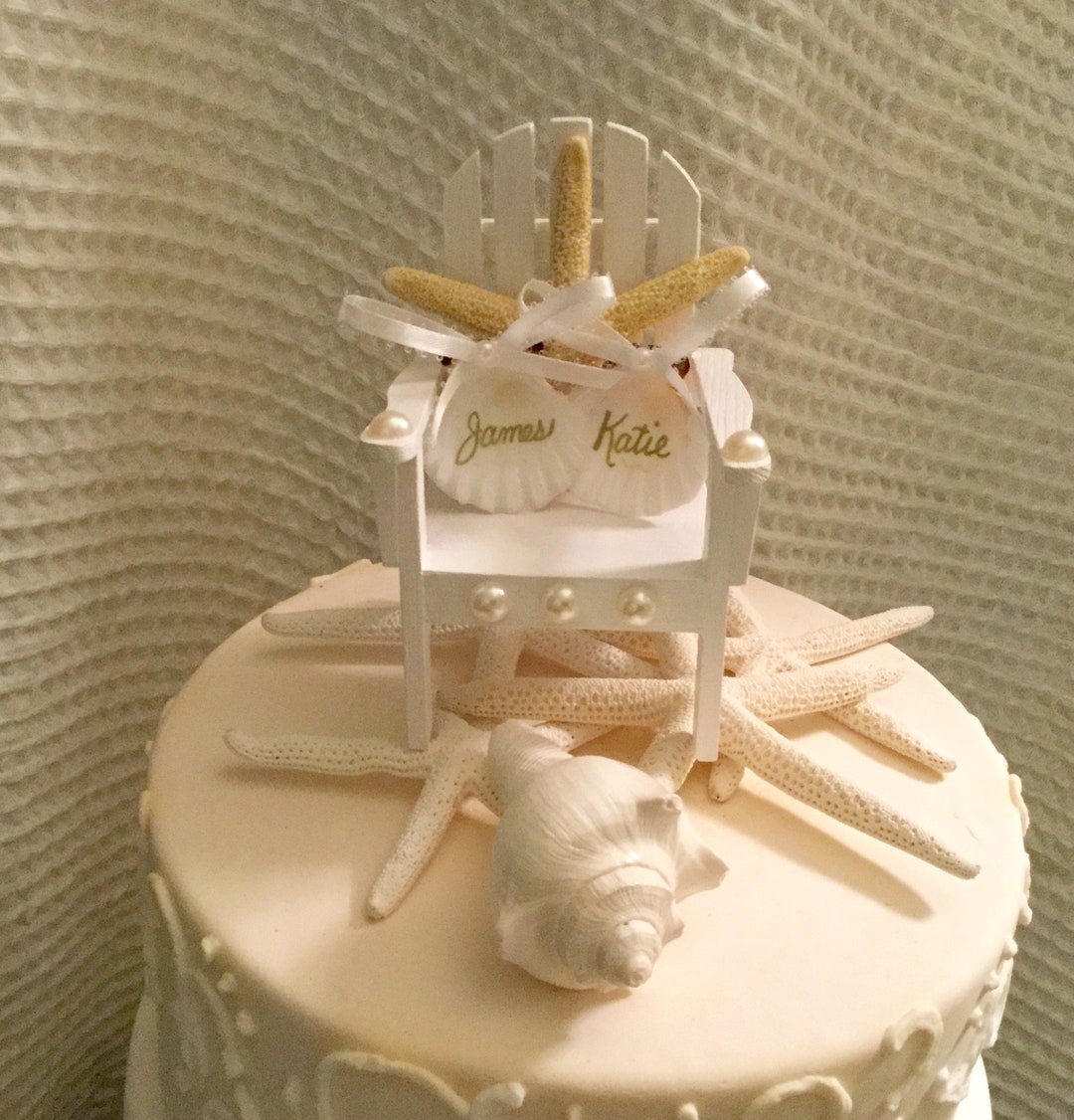 Beach Wedding Cake Topper, Starfish Cake Topper, Beach Chair Cake ...