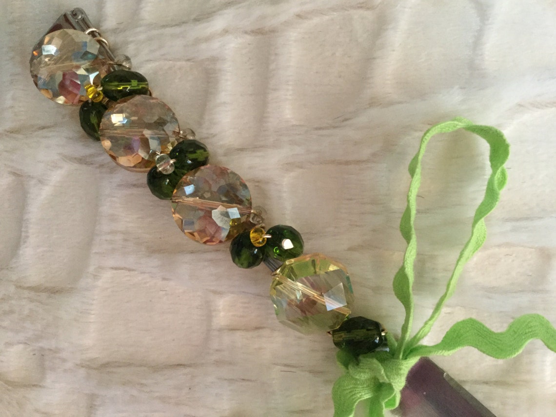 Green Topaz Jeweled Serving Cheese / Butter / Bread Serving - Etsy