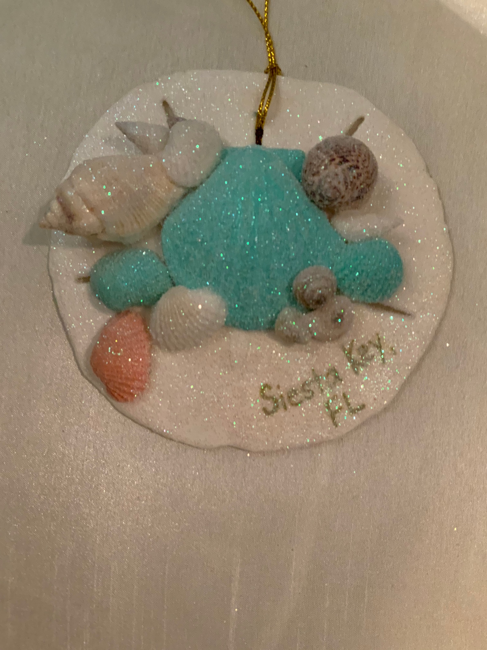Siesta Key Florida Seashell Christmas Ornament, Coastal & Beach Wall ...