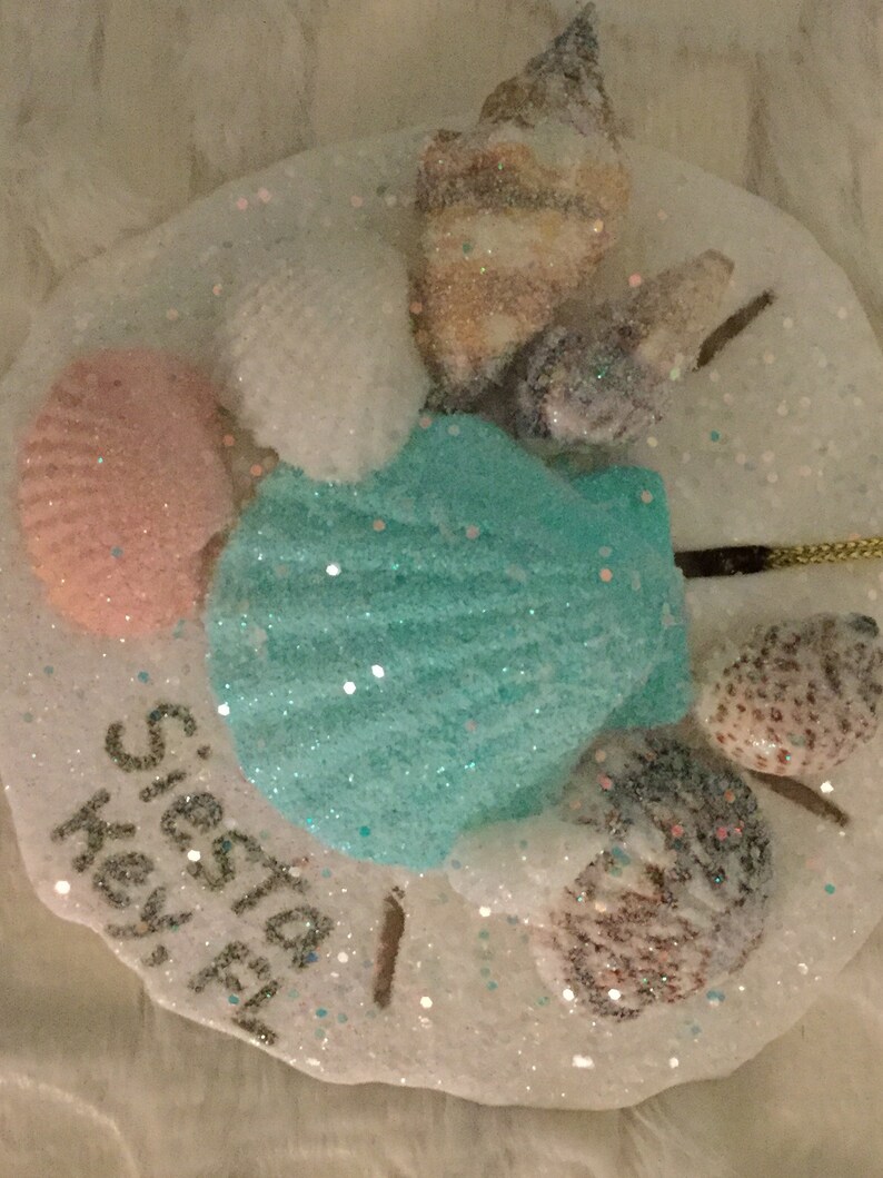 Siesta Key Florida Seashell Christmas Ornament, Coastal & Beach Wall ...