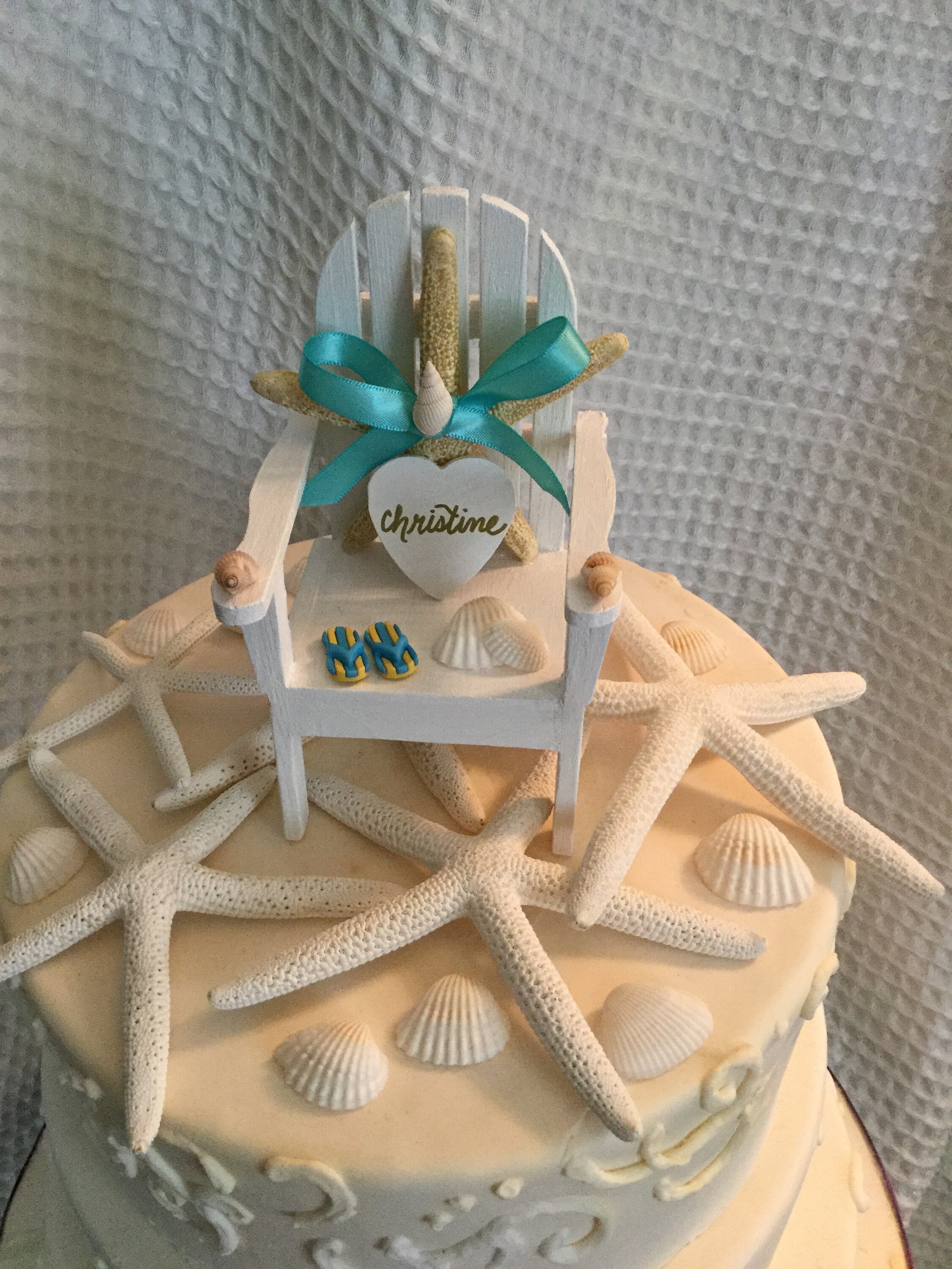 Beach Theme Cake Topper Starfish Cake Topper Beach Chair - Etsy